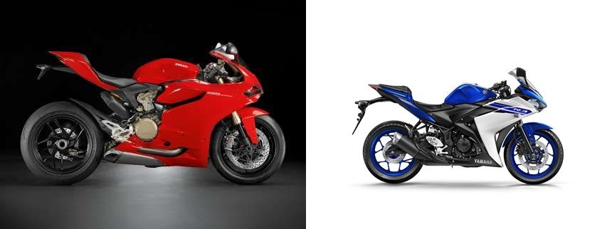 Ducati 1199 Panigale 2012 vs Yamaha R3 2017