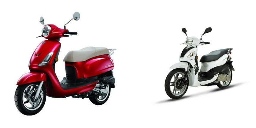 Motorrad Vergleich Sym Fiddle II 50 2010 vs. Sym Symphony 125 S 2019