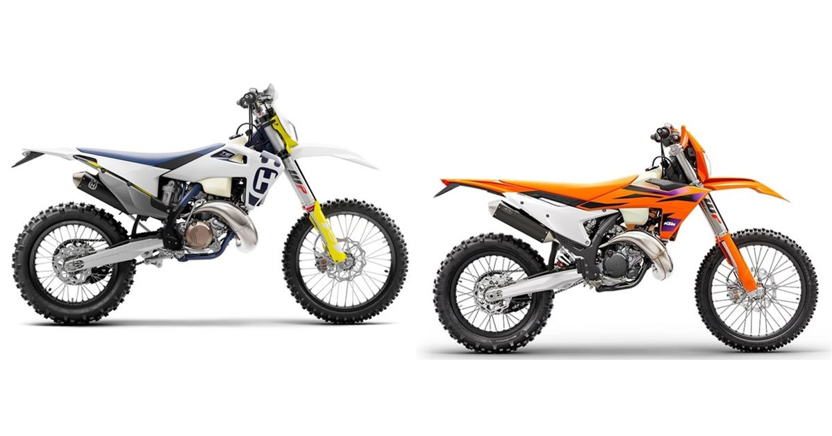 Motorrad Vergleich Husqvarna TE 150i 2020 vs. KTM 150 EXC TBI 2024