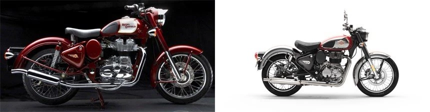 Motorrad Vergleich Royal Enfield Bullet 500 Classic EFI 2010 vs. Royal ...