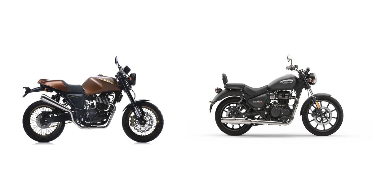 Motorrad Vergleich SWM Gran Milano 440 2017 vs. Royal Enfield Meteor 350 Stellar 2022