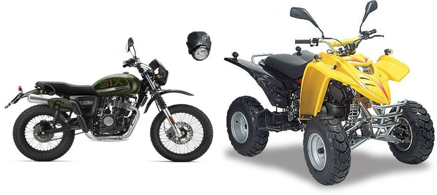 Motorrad Vergleich SWM Six Days 500 2022 vs. Herkules ATV 50 RS XXL 2009