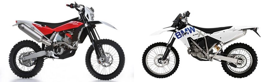 Motorrad Vergleich Husqvarna TE 449 2011 vs. BMW G 450 X 2009