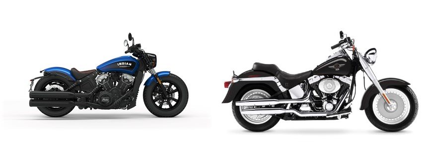 Motorrad Vergleich Indian Scout Bobber 1131 2020 vs. Harley-Davidson ...