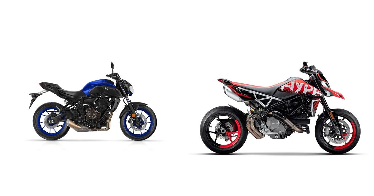 Yamaha MT-07 2018 vs Ducati Hypermotard 950 RVE 2023
