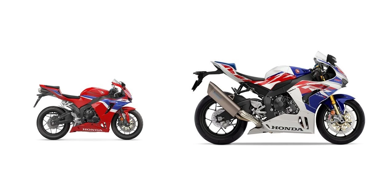 Motorrad Vergleich Honda CBR600RR 2024 vs. Honda CBR1000RR-R Fireblade SP 30th Anniversary 2023