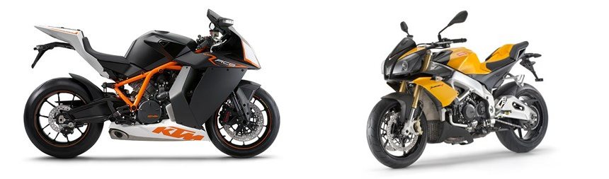 Motorrad Vergleich KTM 1190 RC8 R 2010 vs. Aprilia Tuono V4 R 2012