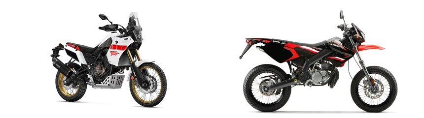 Yamaha Tenere 700 Rally Edition 2022 vs Derbi Senda DRD X-Treme 50 SM 2009