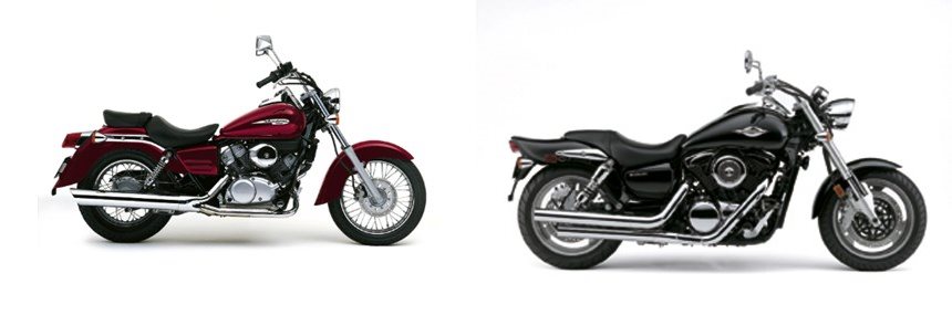 Motorrad Vergleich Honda VT 125 Shadow 2005 vs. Suzuki VZ 1600 Marauder ...