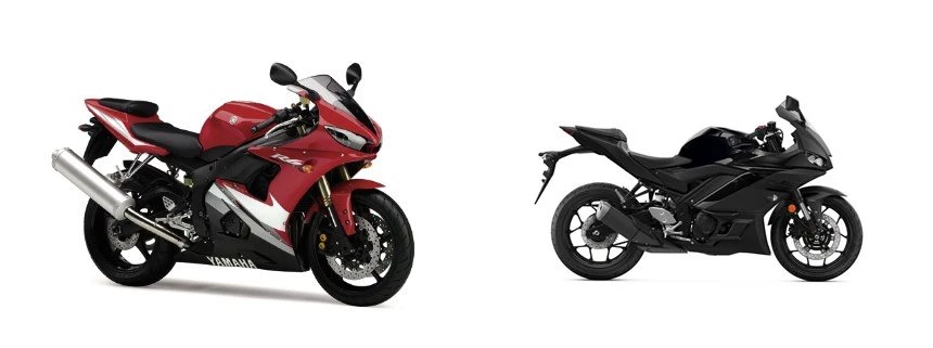 Motorrad Vergleich Yamaha YZF-R6 2005 vs. Yamaha R3 2021