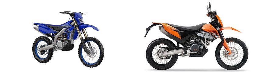 Motorrad Vergleich Yamaha WR450F 2022 vs. KTM 690 Enduro 2009