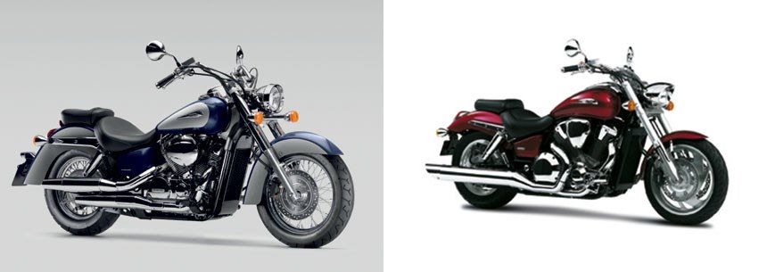 Motorrad Vergleich Honda VT 750 Shadow 2009 vs. Honda VTX 1800 2005