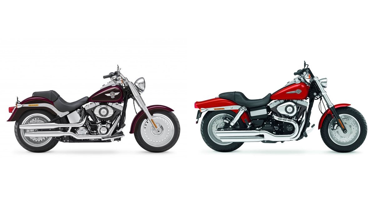 Harley-Davidson Softail Fat Boy FLSTF 2014 vs Harley-Davidson Dyna Fat ...