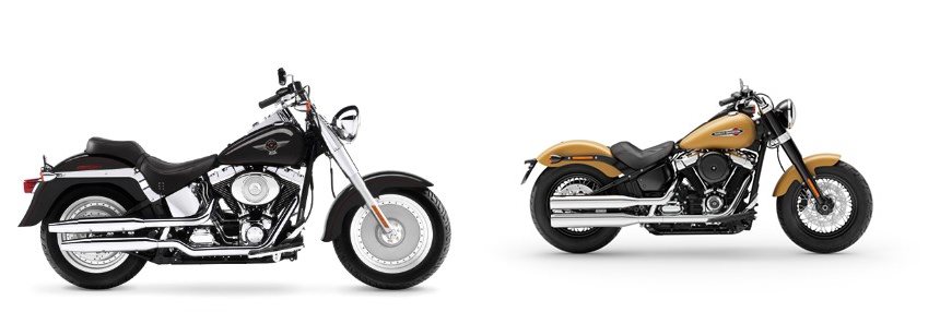 Motorrad Vergleich Harley-Davidson Softail Fat Boy FLSTF 2005 vs ...