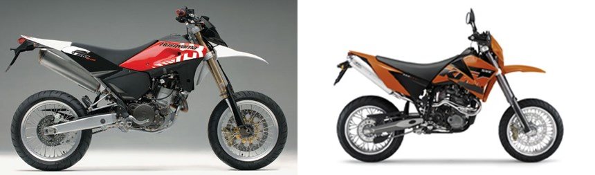 Motorrad Vergleich Husqvarna SM 610 2009 vs. KTM 660 SMC 2006
