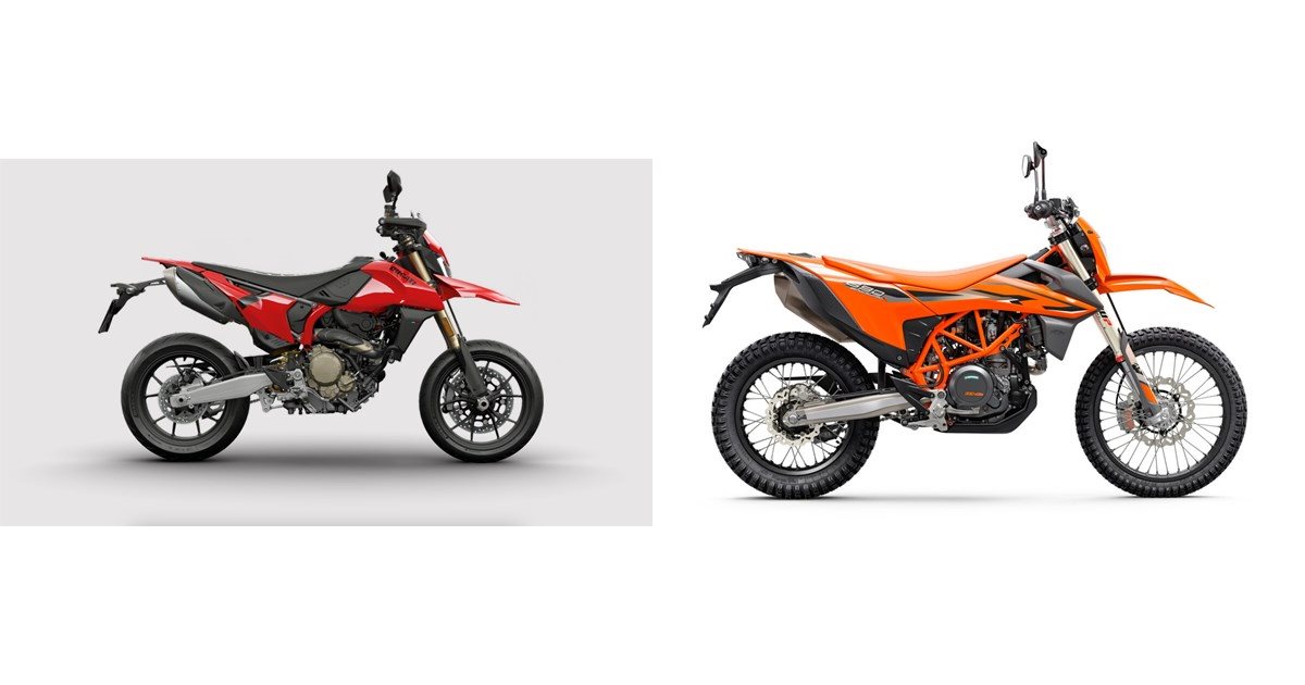 Motorrad Vergleich Ducati Hypermotard 698 Mono 2024 vs. KTM 690 Enduro R 2023