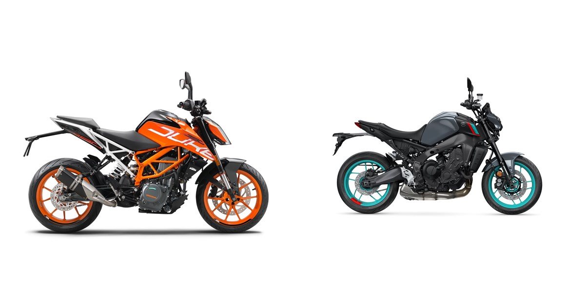 Motorrad Vergleich KTM 390 Duke 2020 vs. Yamaha MT-09 2023