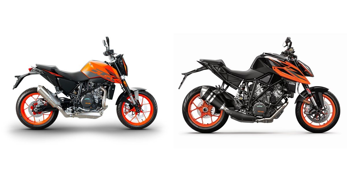 Motorrad Vergleich KTM 690 Duke 2019 vs. KTM 1290 Super Duke R 2019