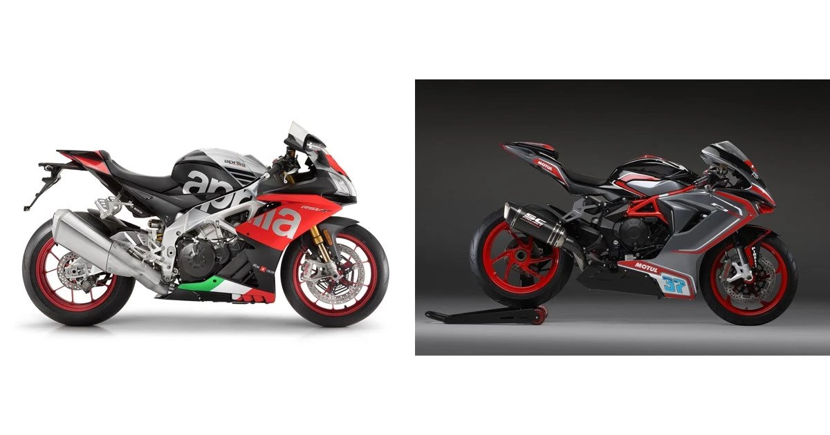 Comparaison des motos Aprilia RSV4 RF 2018 VS. MV Agusta F3 800 RC 2021