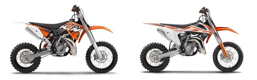 Motorrad Vergleich KTM 65 SX 2012 vs. KTM 65 SX 2017