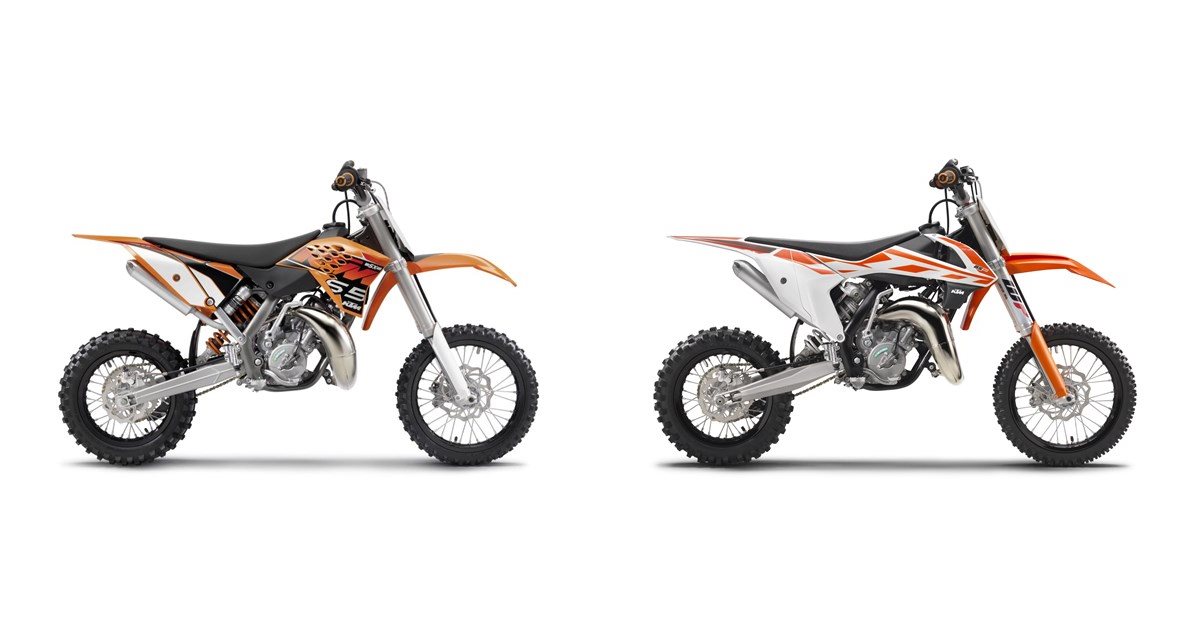 Motorrad Vergleich KTM 65 SX 2014 vs. KTM 65 SX 2017