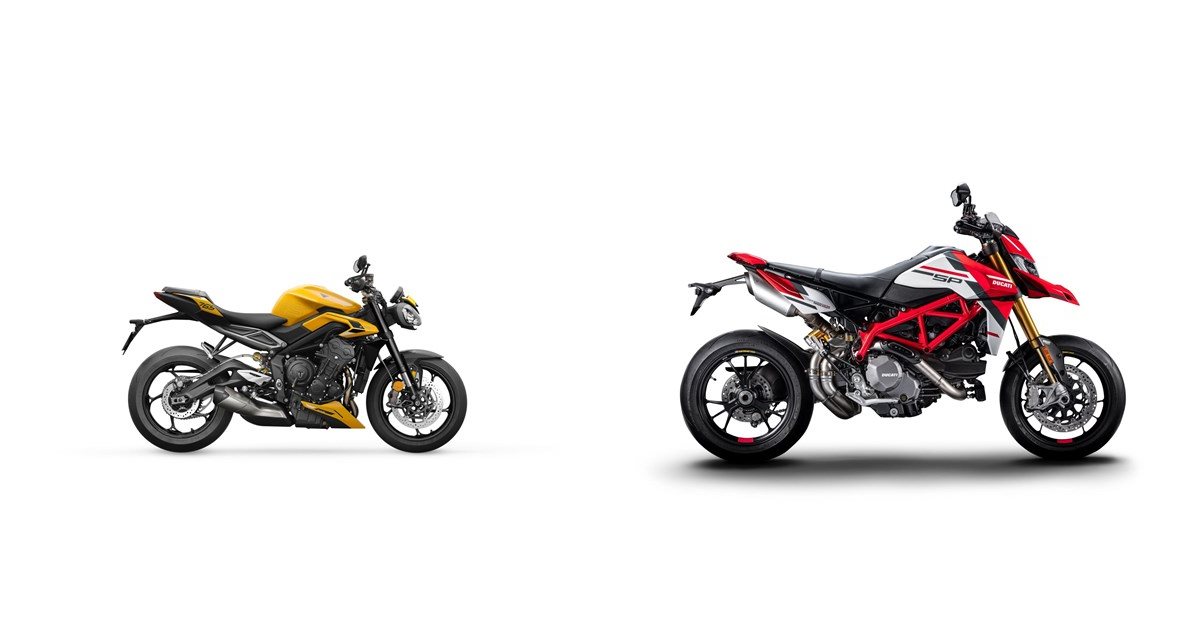 Triumph Street Triple 765 RS 2023 vs Ducati Hypermotard 950 SP 2022