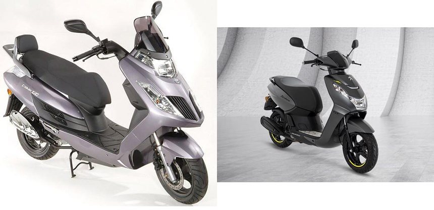 Motorrad Vergleich Kymco Yager GT 50 2009 vs. Peugeot Kisbee 50 GT 2022
