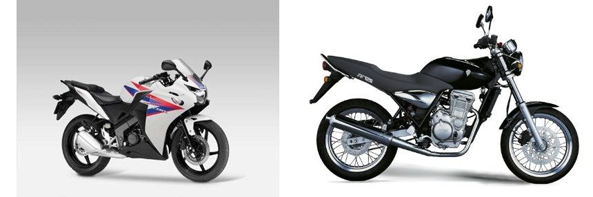 Motorrad Vergleich Honda CBR 125 R 2012 vs. MZ 125 RT 2005