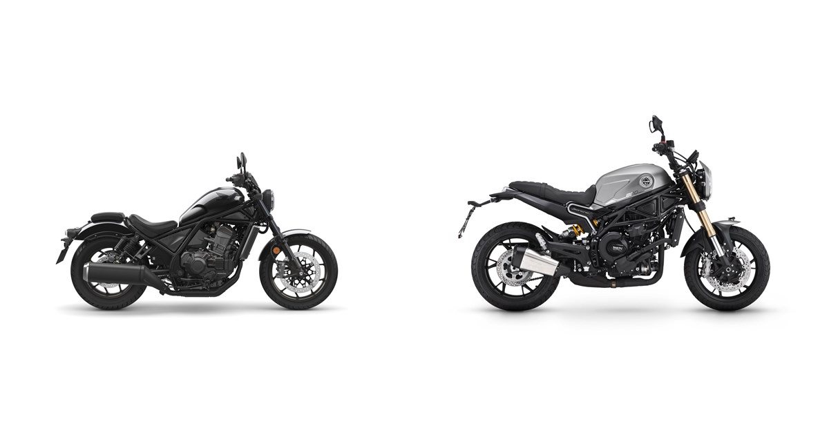 Motorrad Vergleich Honda CMX1100 Rebel 2022 vs. Benelli Leoncino 800 2022