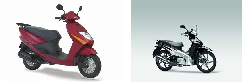 Motorrad Vergleich Honda SCV 100 Lead 2005 vs. Honda Wave 110 2014