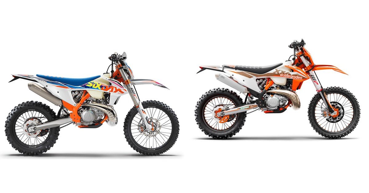 Motorrad Vergleich KTM 250 EXC TPI Sixdays 2022 vs. KTM 300 EXC TPI Erzberg Edition 2021