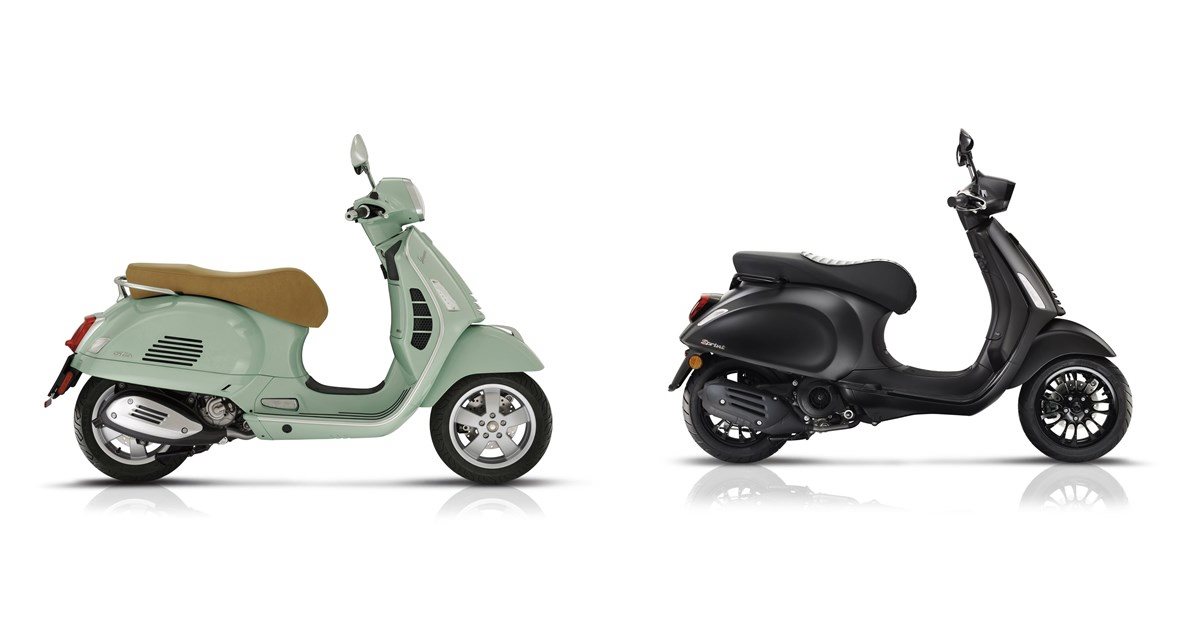 Motorrad Vergleich Vespa GTS 300 hpe 2020 vs. Vespa Sprint 125 iGet Notte 2020