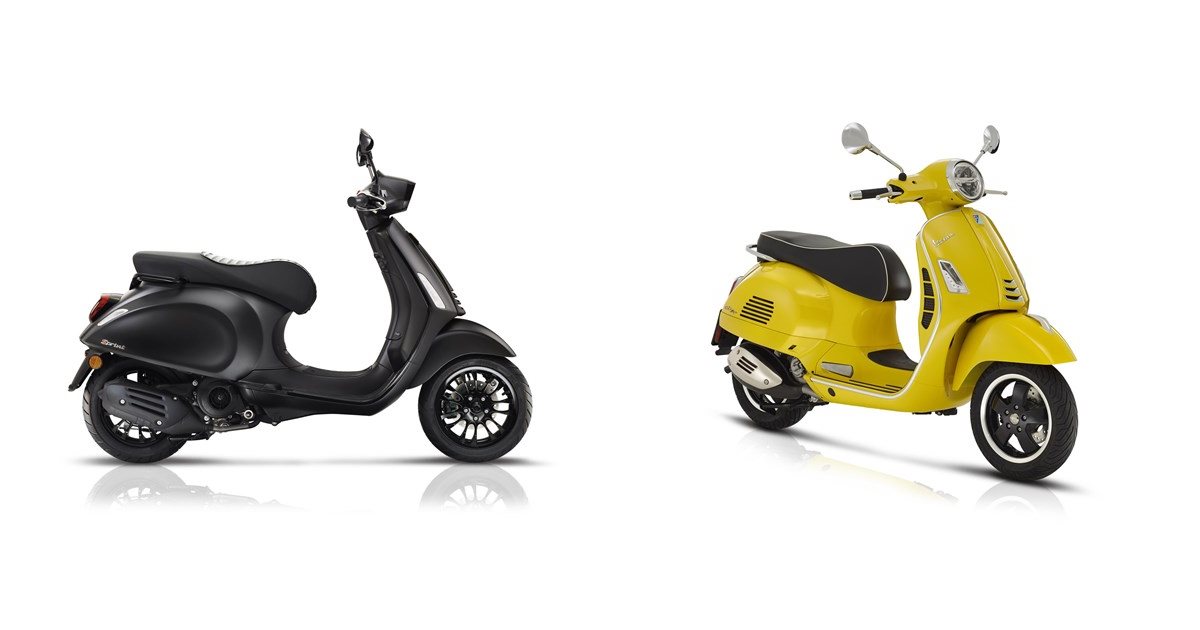 Motorrad Vergleich Vespa Sprint 125 iGet Notte 2020 vs. Vespa GTS 300 hpe Super 2019