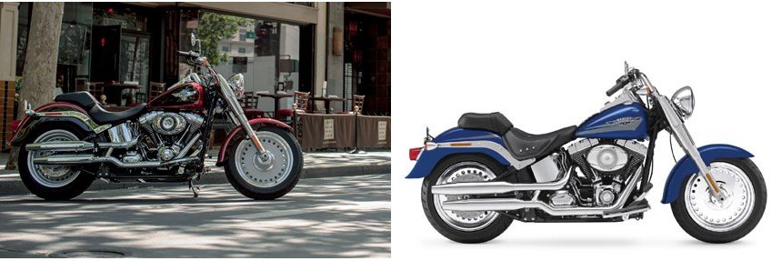 Motorrad Vergleich Harley-Davidson Softail Fat Boy FLSTF 2013 vs ...