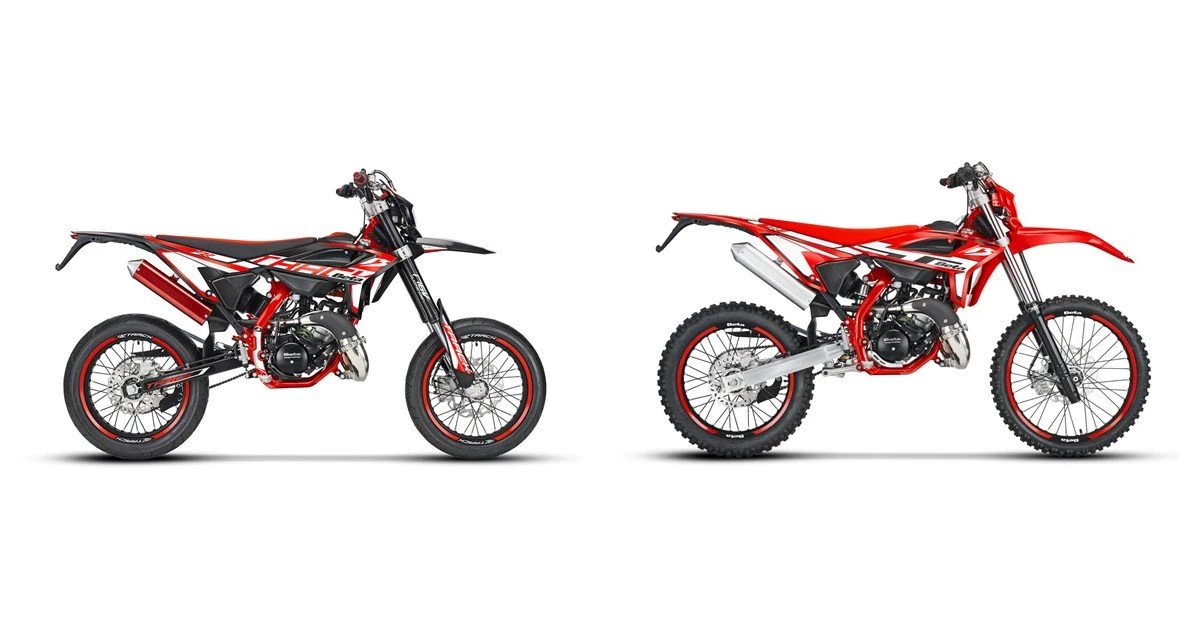 Motorrad Vergleich Beta RR 50 Motard Track 2024 vs. Beta RR 2T 50 Sport ...