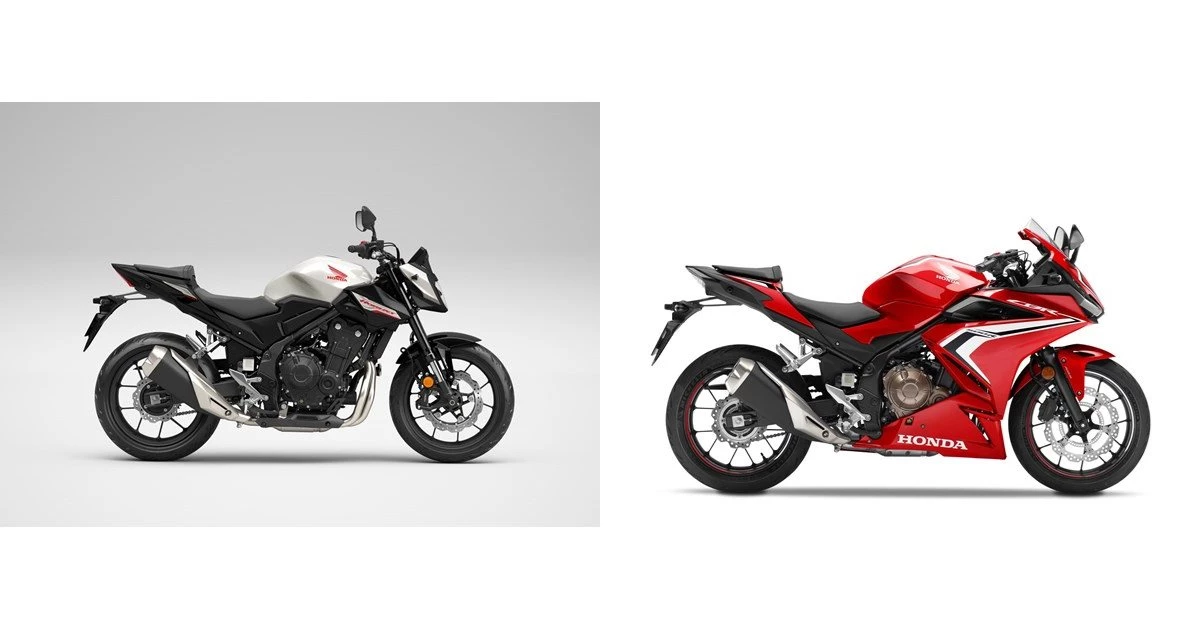 Motorrad Vergleich Honda CB500 Hornet 2024 vs. Honda CBR500R 2020
