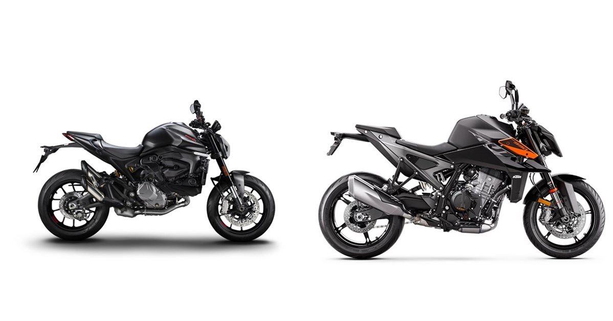 Motorrad Vergleich Ducati Monster 2021 vs. KTM 990 Duke 2024