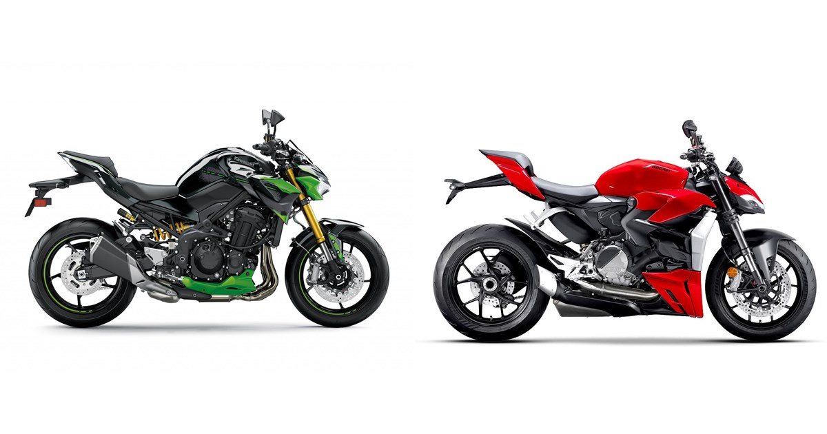 Motorrad Vergleich Kawasaki Z900 SE 2023 vs. Ducati Streetfighter V2 2023