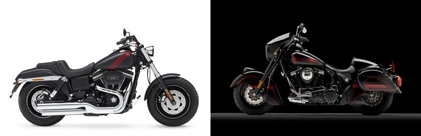 Harley-Davidson Dyna Fat Bob FXDF 2017 vs Indian Chief Blackhawk 2011