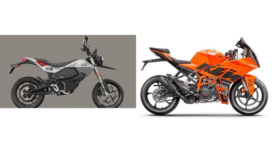 Motorrad Vergleich Zero FXE 2022 vs. KTM RC 125 2023