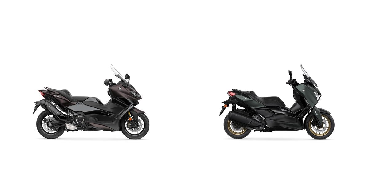 Motorrad Vergleich Yamaha TMAX Tech MAX 2024 vs. Yamaha XMAX 300 Tech ...