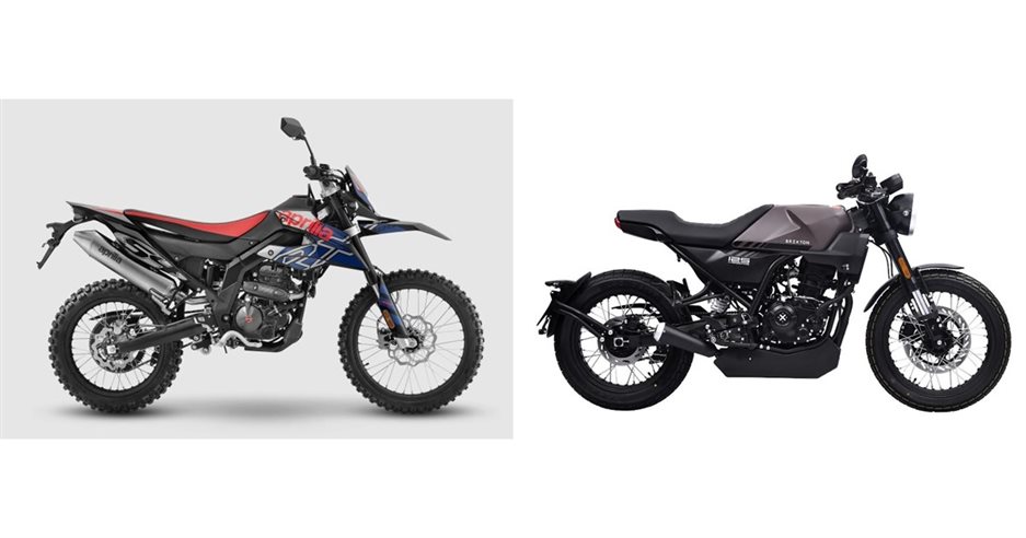 Motorrad Vergleich Aprilia RX 125 2023 vs. Brixton Crossfire 125 2023