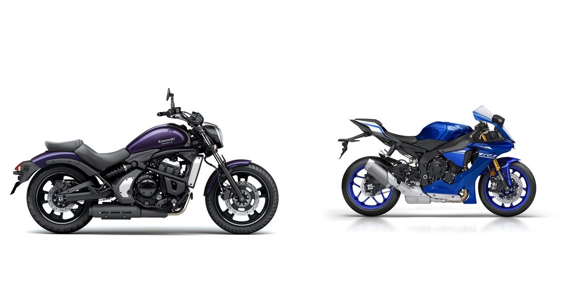 Motorrad Vergleich Kawasaki Vulcan S 2015 vs. Yamaha R1 2019