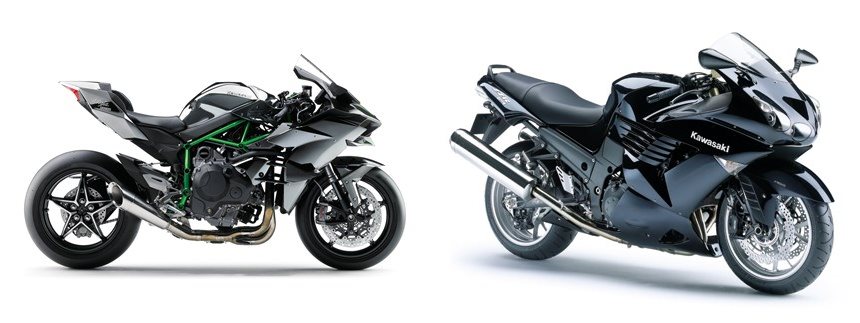 Motorrad Vergleich Kawasaki Ninja H2R 2015 vs. Kawasaki ZZR 1400 2009