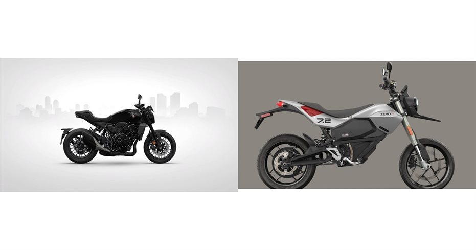 Motorrad Vergleich Honda CB1000R Black Edition 2024 vs. Zero FXE 2022