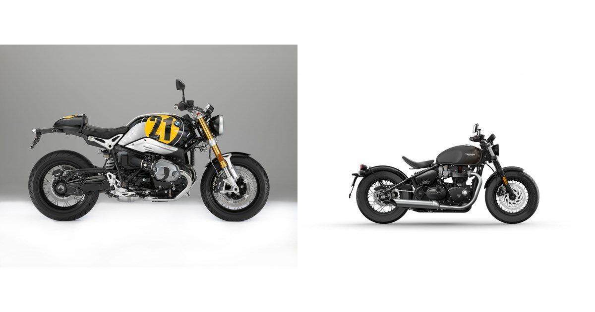 Motorrad Vergleich BMW R nineT 2018 vs. Triumph Bonneville Bobber 2021
