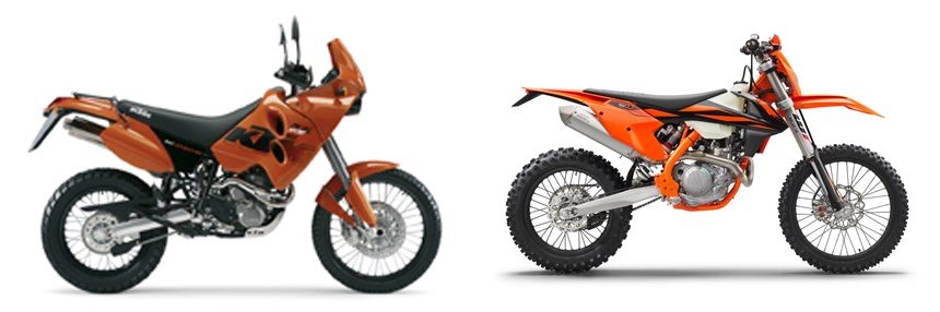 Motorrad Vergleich KTM 640 LC4 Adventure 2006 vs. KTM 500 EXC-F 2019