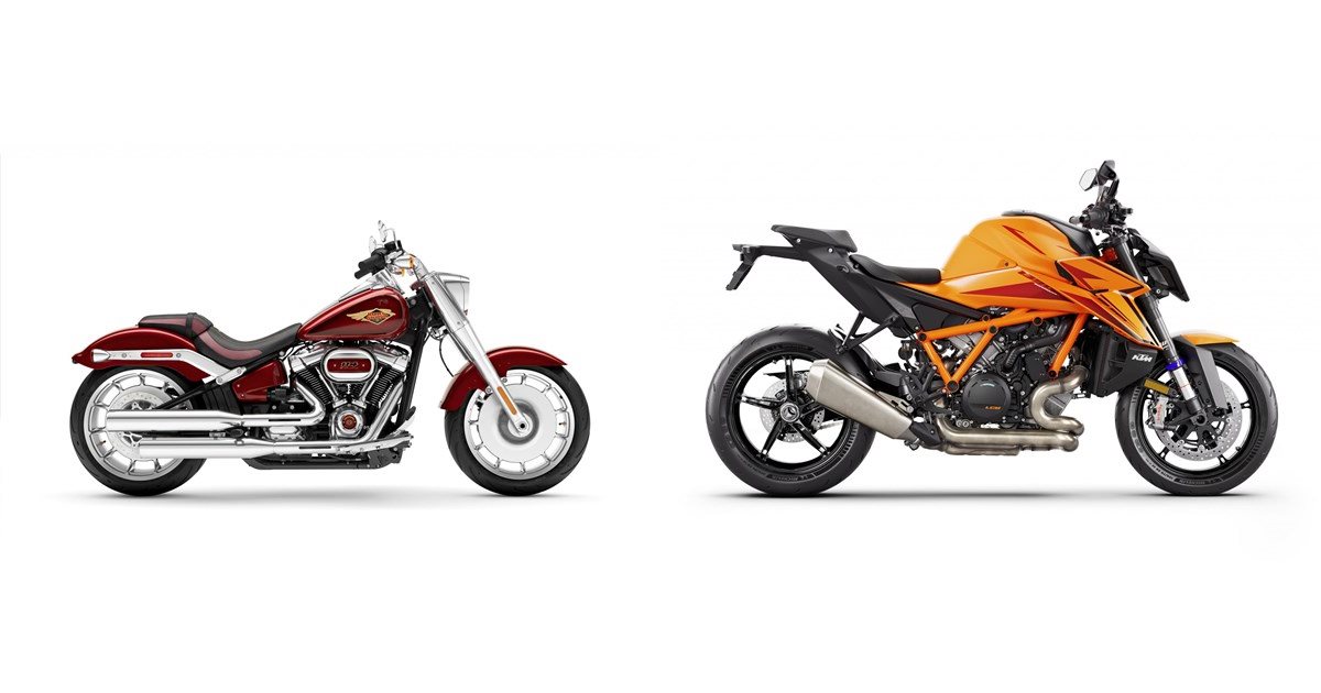 Harley-Davidson Softail Fat Boy 114 FLFBS 2023 vs KTM 1390 Super Duke R ...