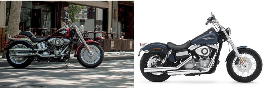 Motorrad Vergleich Harley-Davidson Softail Fat Boy FLSTF 2013 vs ...