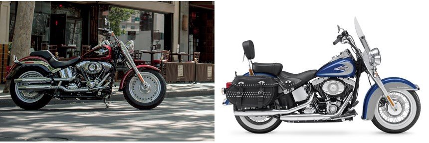 Motorrad Vergleich Harley-Davidson Softail Fat Boy FLSTF 2013 vs ...